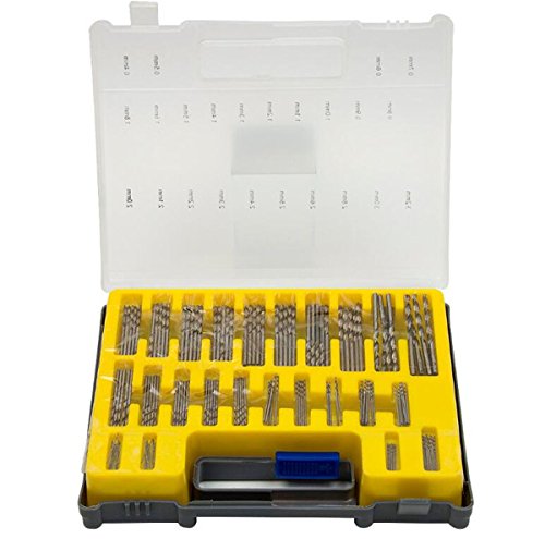 NUZAMAS 150pcs HSS High Speed Steel Mini Twist Drill Bits | 0.4-3.2 mm | Set Kit Precision Power Drill with Carry Case for PCB Crafts Jewelry Drilling Tool