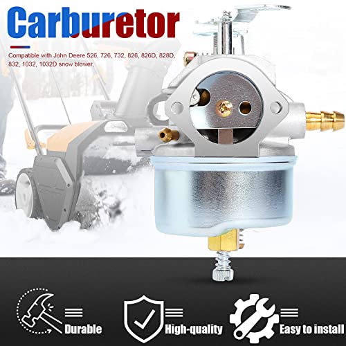 YOFMOO Carburetor with Mount Gasket Fuel Filte Primer Bulb Fuel Line for Snow blowers 526 726 732 826 826D 828D 832 1032 1032D Snowblower Carb