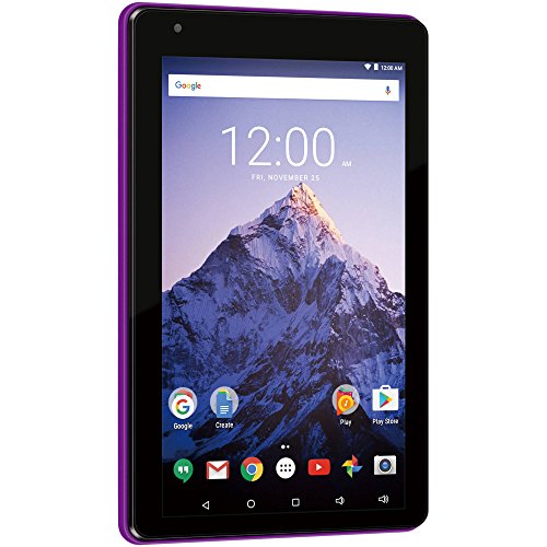 RCA Voyager Pro Tablet w/Keyboard Case 7" Multi-Touch Display, Android Go Edition (8.1) Purple