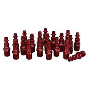 milton 727mc-20 colorfit plugs, m-style red, 1/4" npt male, box of 20