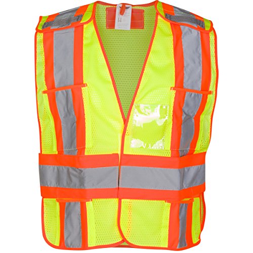 High Visibility Safety Vest – ANSI Class 2 Breakaway Vest with 5 Pockets, Yellow with Adjustable Hook and Loop Closure, Hi Vis Breathable Mesh, Heavy Duty Work Wear for Men or Women, 3 Pack (XL/XXL