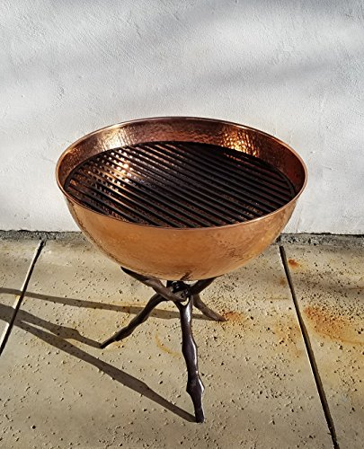 Passage FP-23-HC-CS Fire Pit & Collapsible Stand, Hammered Copper