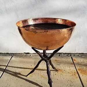 Passage FP-23-HC-CS Fire Pit & Collapsible Stand, Hammered Copper