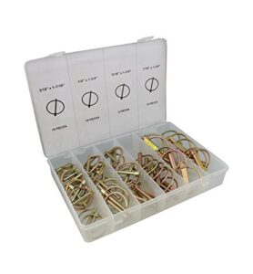 abn spring-loaded lynch pin 50-piece assortment kit – l pin fastener set – boat, bike, tractor l-pins trailer hitch lock