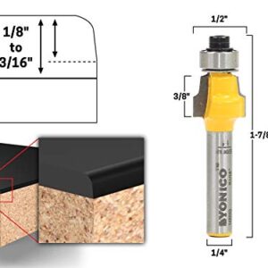 YONICO Router Bits No File Radius Trim No File 1/4-Inch Shank 14933q