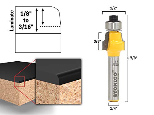 YONICO Router Bits No File Radius Trim No File 1/4-Inch Shank 14933q