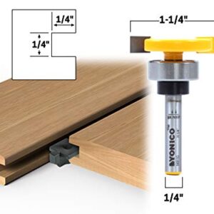 YONICO Top Bearing Slot Cutter Router Bit (1/4" Height - 1/4" Depth - 1/4" Shank)