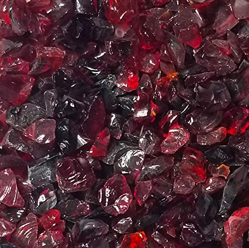 One Stop Outdoor RED Multi-Purpose Premium Decor & Fire Glass Rock 2-Pound 1/4"-1/2" inch - for Use in Fire Features, Aquariums, Apothecary, Jars, Vase, Potted Plants, Fire Bowls, Etc.