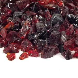 One Stop Outdoor RED Multi-Purpose Premium Decor & Fire Glass Rock 2-Pound 1/4"-1/2" inch - for Use in Fire Features, Aquariums, Apothecary, Jars, Vase, Potted Plants, Fire Bowls, Etc.