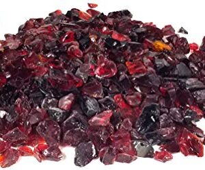 One Stop Outdoor RED Multi-Purpose Premium Decor & Fire Glass Rock 2-Pound 1/4"-1/2" inch - for Use in Fire Features, Aquariums, Apothecary, Jars, Vase, Potted Plants, Fire Bowls, Etc.