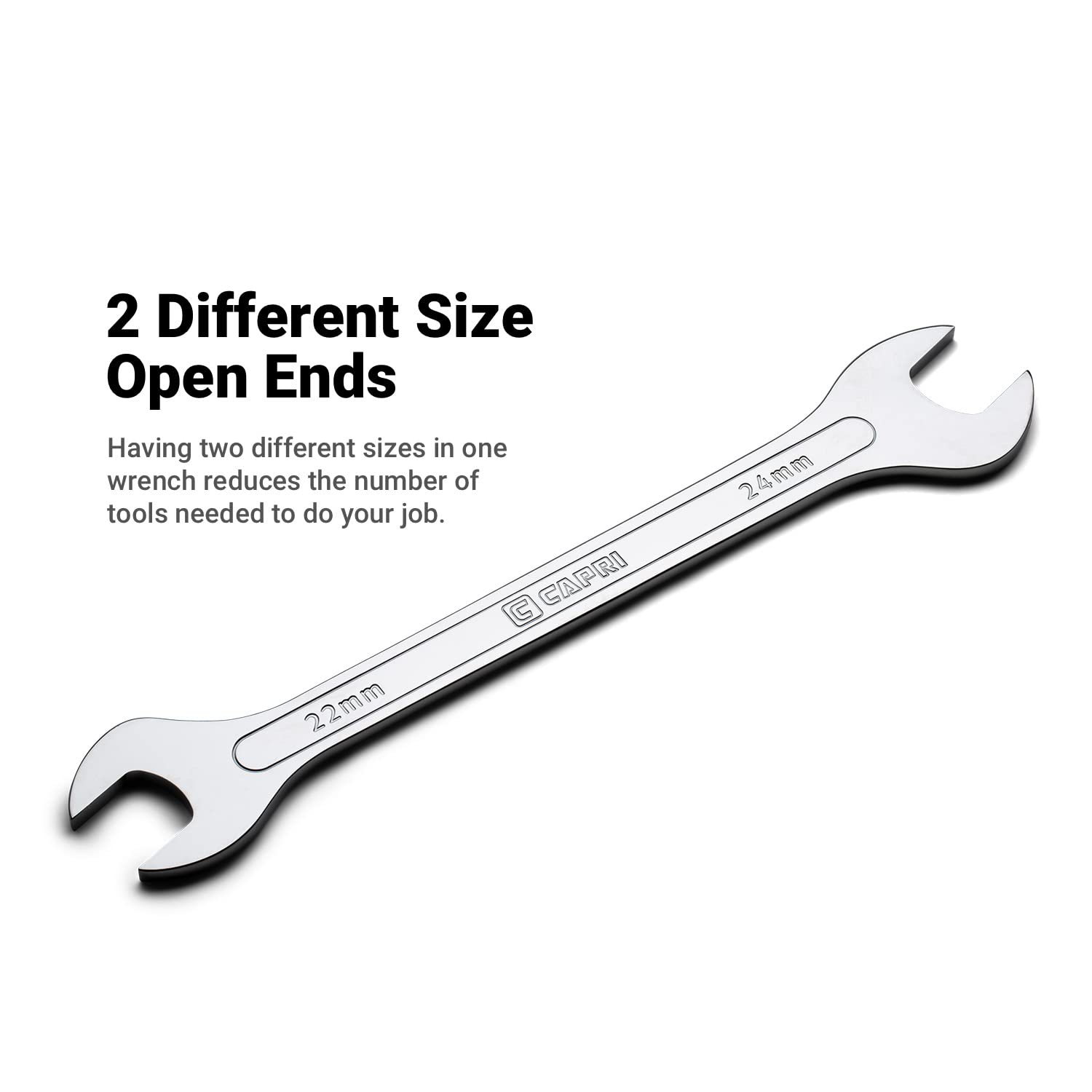 Capri Tools Super-Thin Open End Wrench Set, Metric, 6 to 19 mm, 7-Piece (11850-7MRK)