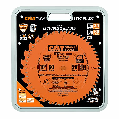 CMT P1001C One Ripping + One Finishing Blade Combo Pack for Soft/Hardwood, Plywood and OSB Panels, Orange