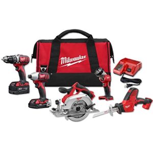 milwaukee 2695-25cx m18 lithium-ion cordless combo kit, 5-tool, 18-volt