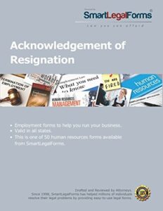 acknowledgement of resignation [instant access]