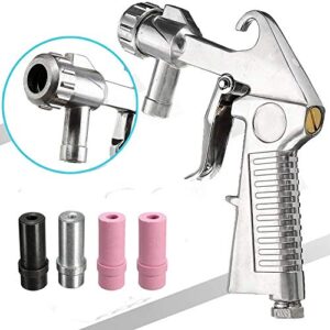 Jewboer Sand Blaster Gun,Sandblasting Sandblaster Gun Kit for Sandblast Blast Cabinet with Ceramic Nozzles