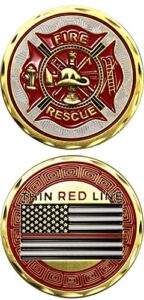 fire department thin red line challenge coin