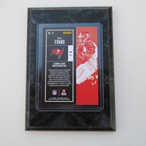 Mike Evans Tampa Bay Buccaneers 2017 Panini Contenders Football player card mounted on a 4" x 6" black marble plaque