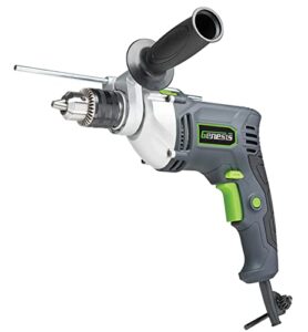 genesis ghd1275 7.5-amp 1/2-in. variable-speed reversible hammer drill with depth gauge, auxiliary handle, chuck key and 2 year warranty