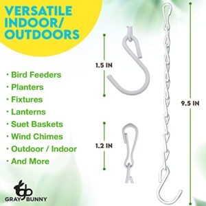 Hanging Chain, 9.5 Inch, 4-Pack, White, for Bird Feeders, Planters, Fixtures, Lanterns, Suet Baskets, Wind Chimes and More! Outdoor/Indoor Use…