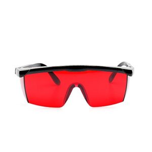 Huepar GL01R Red Laser Enhancement Glasses - Eye Protection Safety Glasses for Red Laser Level, Rotary and Multi-Line Laser Tools - Goggles with Adjustable Temple (Protective Box Included)