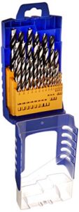 fisch chrome vanadium wood twist drill bits, 29-piece set, imperial sizes 1/16-1/2 inches, fsf-364757