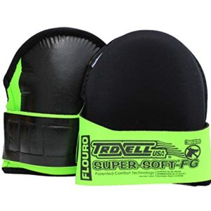 TROXELL USA - SuperSoft Knee Pads Hi-Viz Fluorescent Green (Large Size/Bagged in Pairs)