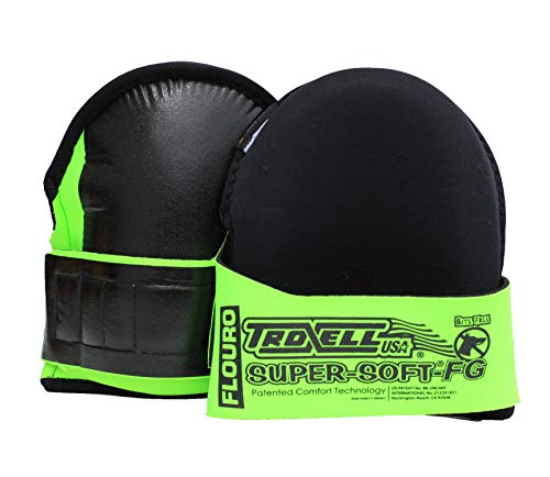 TROXELL USA - SuperSoft Knee Pads Hi-Viz Fluorescent Green (Large Size/Bagged in Pairs)