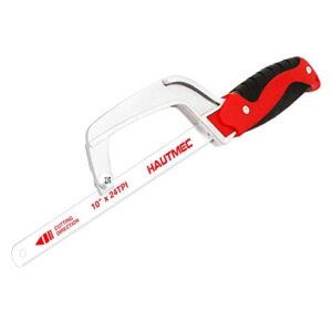 hautmec mini hacksaw – compact hand hack saw metal frame with bimetal hss blade ht0035-pl