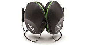 pyramex safety vgbh9010c behind the head earmuffs, polyethylene/polystyrene/polyoxymethylene, 14.5cm x 15cm x 12cm, black/blue/green