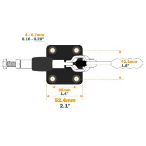 POWERTEC 20318 Push Pull Toggle Clamp 305CM - 500 lb Heavy Duty Holding Capacity, Plunger Stroke Clamp w Flange Base Plate, 1PK