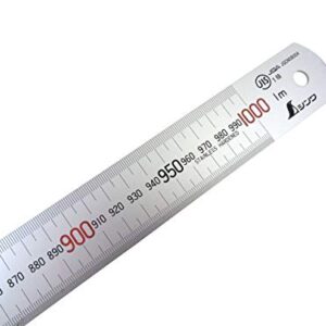 Shinwa 1000 mm Rigid"Zero Glare" Metric Machinist Rule/Rule Scale .5mm & mm