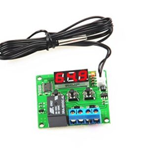 NOYITO Digital Temperature Controller Module -58℉ to +257 ℉ Temperature Control Switch NTC Waterproof Sensor Probe - Red LED Display Suitable for Kinds of Temperature Control System (5V)