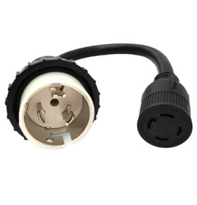 parkworld 886283 marine shore power 50a ss2-50 plug male to generator locking 30a l14-30 receptacle female