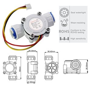 DIGITEN G3/8 Inch Quick Connect Water Flow Sensor Switch Flowmeter Counter 0.3-10L/min