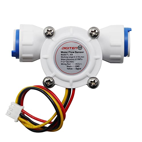 DIGITEN G3/8 Inch Quick Connect Water Flow Sensor Switch Flowmeter Counter 0.3-10L/min