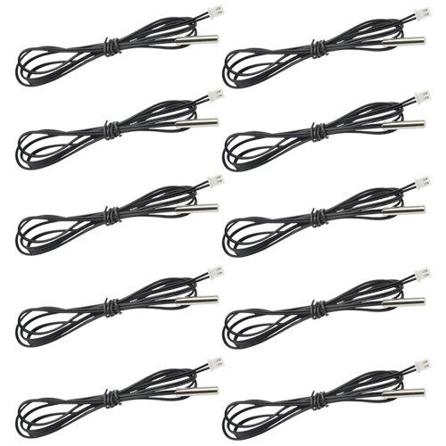 XINGYHENG 10Pcs NTC 10K Thermistor Sensors Digital Temperature Probe for Air Conditioner (100cm)