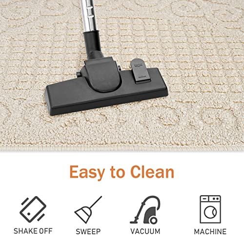 Echaprey Half Round Non-Slip Kitchen Bathroom Toilet Doormat Floor Rug Mat Keeps Your Floors Clean Home Decor (Large, Camel)