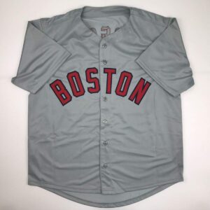 Autographed/Signed Wade Boggs Boston Grey Baseball Jersey JSA COA