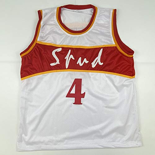 Autographed/Signed Spud Webb Atlanta White Basketball Jersey JSA COA