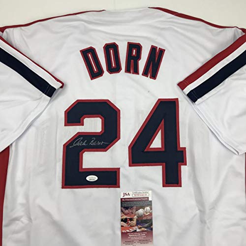 Autographed/Signed Corbin Bernsen Roger Dorn Major League Cleveland White Baseball Jersey JSA COA