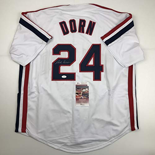 Autographed/Signed Corbin Bernsen Roger Dorn Major League Cleveland White Baseball Jersey JSA COA