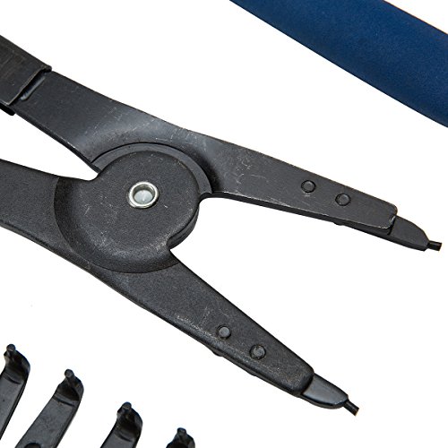 8MILELAKE 16 Inches Heavy Duty Snap-Ring Pliers External and Internal Pliers, Straight, 45°, 90° Tips