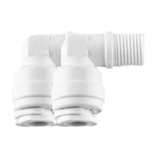 elbow quick connector for ro reverse osmosis systems 1/8 inch thread x 1/4 inch tube push fitting (dc-013a)