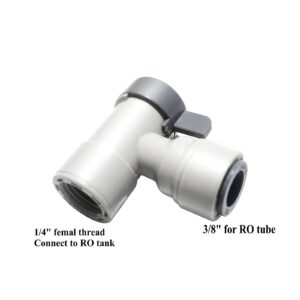 Ro Tank Ball Valve for Reverse Osmosis System 1/4 Inch Thread x 3/8 Inch for Tube(DC-024)