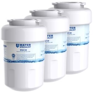 waterspecialist mwf refrigerator water filter replacement for ge® mwf, smartwater® mwfp, mwfa, gwf, hdx fmg-1, wfc1201, gse25gshecss, pc75009, rwf1060, kenmore® 9991, 3 filters