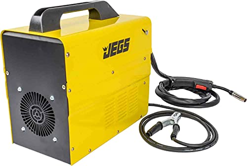 JEGS MIG 100 Gasless Welder - 110V AC - 20 Amps of Input Current - MIG Welder Includes Hand-Held Mask, Wire Brush, Spool of Wire, Welding Torch and One-Year Warranty - Simple Controls and Operation