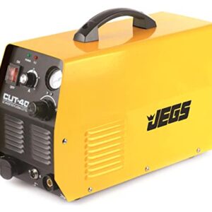 JEGS Plasma Cutter | 110V AC | 220V AC | 60% @ 30A | Cuts Steel And Iron Up To 3/8 “ Thick | Includes Power Cable, Plasma Cutting Torch, Ground Cable/Clamp, Hand Held Mask, And More