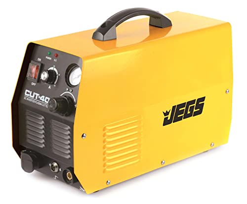 JEGS Plasma Cutter | 110V AC | 220V AC | 60% @ 30A | Cuts Steel And Iron Up To 3/8 “ Thick | Includes Power Cable, Plasma Cutting Torch, Ground Cable/Clamp, Hand Held Mask, And More