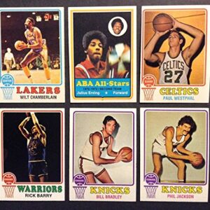 1973/74 1973-1974 Topps Basketball Complete 264 Card Set, Contains Stars Julius Erving, Jerry West, Wilt Chamberlain, Pete Maravich, Kareem Abdul Jabbar