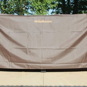 Woodhaven 8 Foot Waterproof Full Cover - Covers 1/2 Cord Outdoor Firewood Rack - Reinforced Vinyl With Velcro Straps - Keeps Logs Dry (Brown)